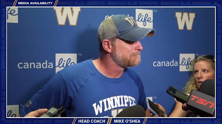 So sad: Winnipeg blue bomber head coach Michael O'Shea.....